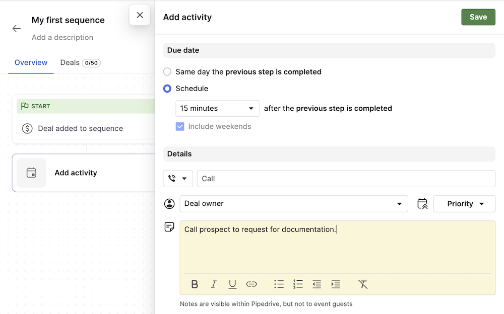 Sequences feature - Knowledge Base | Pipedrive
